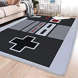 SAMAUN Large Gamer Rug Area Rugs Game Printed Carpets for Game Room Decor Gamer Boys Bedroom Decor 3D Printed Player Home Decor Non-Slip Crystal Floor Mat,Video Game Rug Retro Gamepad（39x60inch）