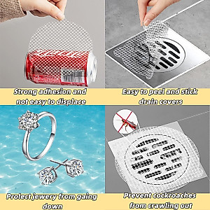50 Pack, Banhey Round Disposable Shower Drain Hair Catcher, Floor Drain Sticker,Bathroom, Laundry Room, Bathtub, Kitchen, Sink, Drain Cover for Human and Pet Hair (50 PCS)