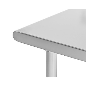 Kratos Stainless Steel Kitchen Prep Table 24" Dx24 W with Undershelf, NSF Worktable for Restaurants - 18ga/430SS (28W-062)