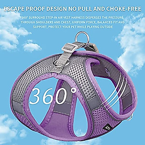AIITLE Pet Supply No Pull, Step in Adjustable Dog Harness with Padded Vest for All Weather, Easy to Put on Small and Medium Dogs Purple S