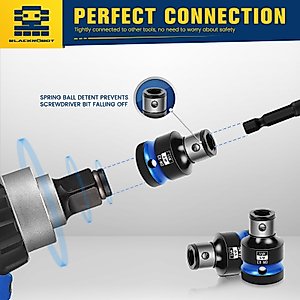 BLACKROBOT 2PCS Impact Bit Holders 3/8 Inch Square Drive to 1/4 Inch Hex Socket Adapter for Impact Wrench