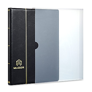 MUDOR Stamp Collecting Album, 7 Rows Pockets Stamp Book for Collectors, 10 Sheets Stamp Stockbook