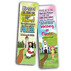 God's Blessing Christian Living Bookmarks (60-Pack) - Church Memory Verse Sunday School Rewards - Christian Stocking Stuffers Birthday Party Favors Assorted Bulk Pack