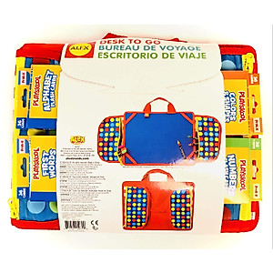 GOV Pre School Educational Portable Desk with Playskool Flash Cards, Markers, Crayons, Sesame Street Work Books and Reward Stickers