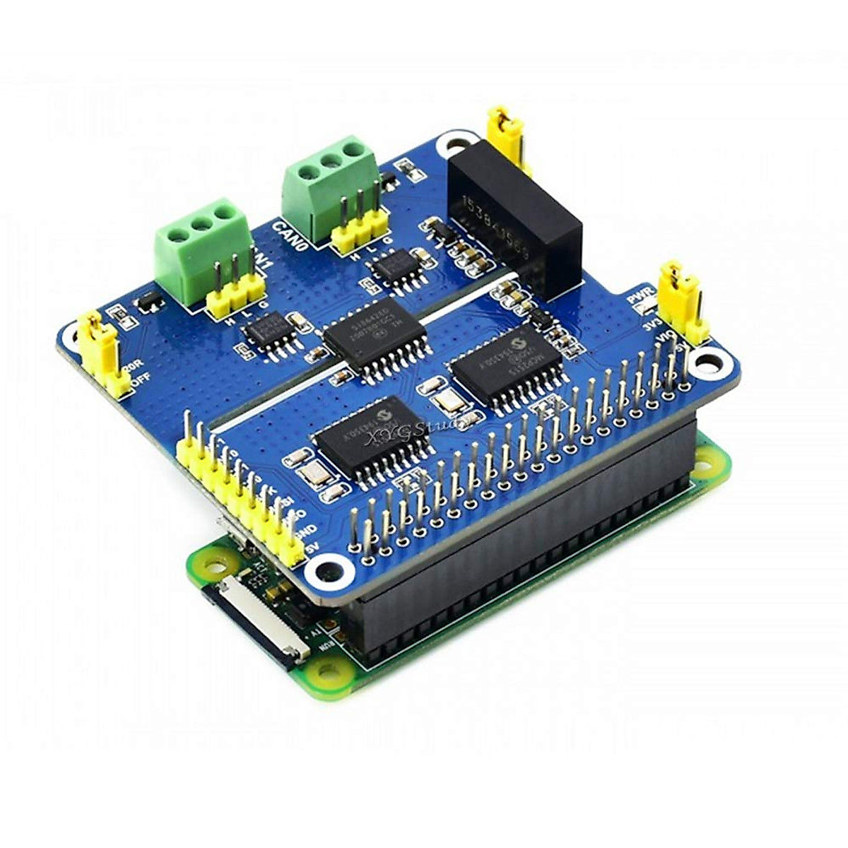 for Raspberry Pi 2-Channel Isolated CAN Bus Expansion HAT MCP2515 + SN65HVD230 Dual Chips Solution 3.3V/5V Breakout SPI STM32 with Multi Onboard Protection Circuits 2-CH @XYGStudy
