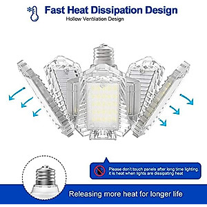 Led Garage Light 6 Pack, Led Super Bright Adjustable Panels Garage Light,180W Garage Lights Ceiling Led for Garage Basement