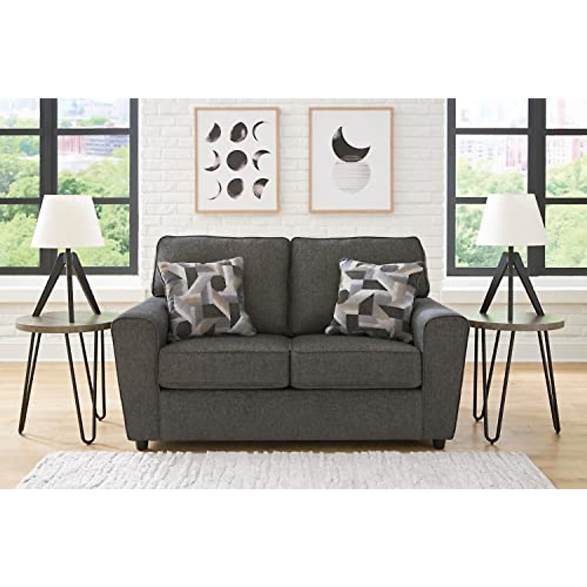 Signature Design by Ashley Cascilla Casual Loveseat, Dark Gray