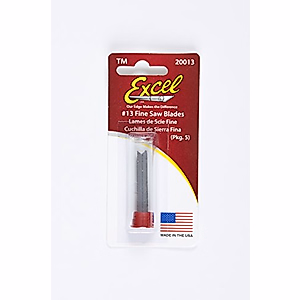 Excel Blades #13 Fine Saw Hobby Blade, 5 Pack, American Made Replacement Craft Knife Blades