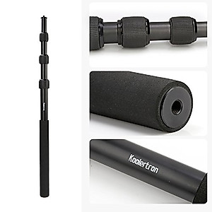 Koolertron Portable Mic Boom Pole Arm 4 Section Stretchable Padded Handheld Telescopic Aluminum Adjustable with Easy Twist Locks and Padded Handle for Professional Shotgun Microphones Fish Pole exte
