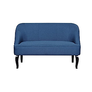 US Pride Furniture Contemporary Fabric Upholstered Armless Loveseat Sofa With Curved Legs
