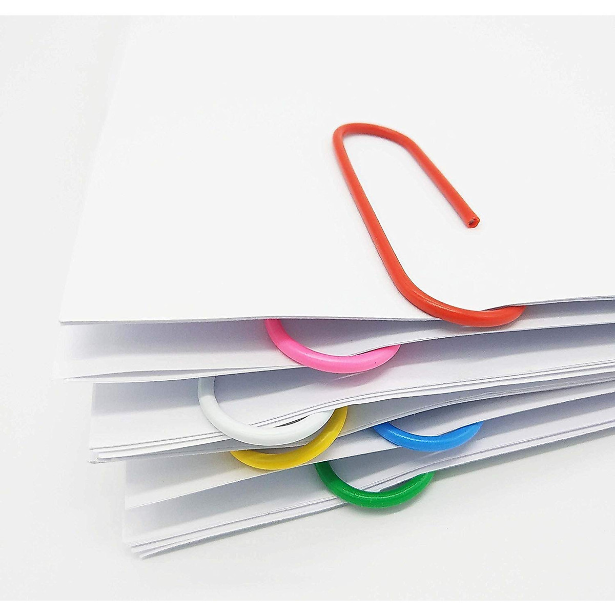 Vinaco Paper Clips Colorful, 400PCS Medium and Jumbo（1.3 inch & 2 inch）Paper Clips, Durable and Rustproof, Coated Large Paper Clips Great for Office School Document Organizing (Multicolored)