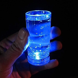 Light Up Glowing Shooter Glasses (Set of 12) - Light Up LED Shot Glasses - Assorted Color Mix in Red, Blue and Green