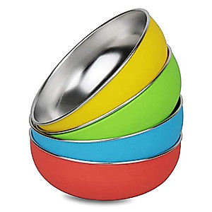 WeeMoose Premium 304 Stainless Steel Baby Bowls with Removable Silicone Shell | Set of 4 Bowls | Toddler Food Bowls Snack Container