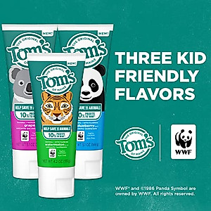 Tom's of Maine Natural Children's Fluoride Toothpaste, Blueberry, 5.1 Oz