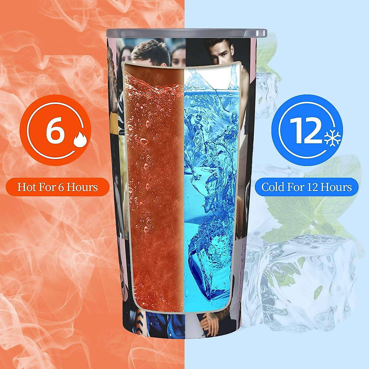 UALWORY Liam Music Payne Tumbler Cup 20oz Travel Coffee Mug with Lid and Straw Stainless Steel Insulated Mugs