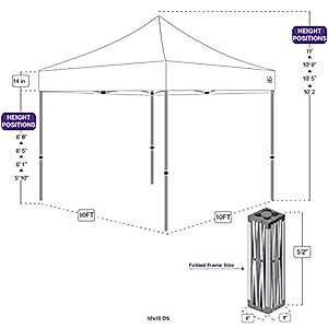 Impact Canopy 10' x 10' Pop-Up Canopy Tent Frame, Replacement Powder-Coated Lightweight Steel Frame with Dust Cover