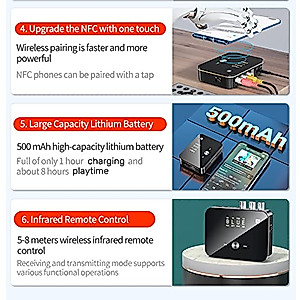PONYBRO Bluetooth 5.0 Audio Receiver Transmitter 2 in 1 with Remote, Bluetooth Hi-Fi Audio Adapter with 3.5mm＆RCA,COAXIAL,Optical,NFC,Aptx-LL for Home and Car Stereo, AV Receiver or Amplifier