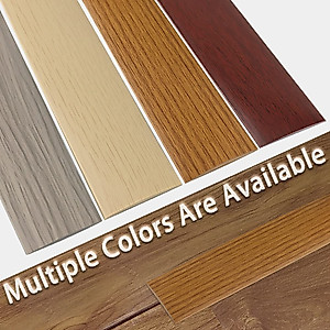 Floor Transition Strip 2" Self Adhesive Flat Vinyl Flooring Transitions Strip with Strong Backing Wood Grain (5cm, 10FT, Maple Wood Grain)