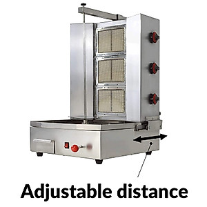 Li Zhen 3 Burners Shawarma Machine Commercial Chicken Shawarma Machine Gyro Grill Rotating Kebab Machine for Commercial Kitchen Use, Silver,41.9 lbs.