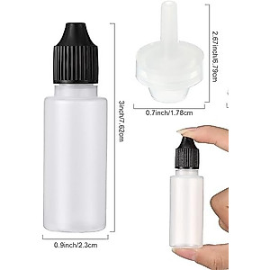 Caribbean Coastal Delights 1/2 oz (15ml) LDPE Plastic Thin Tip Dropper Bottles, Small Empty Squeeze Dropper Bottles - Solvents, Essential Oils, Eye drops, Saline, Arts and Crafts -BPA Free -pack of 5