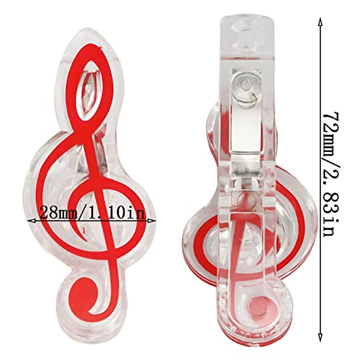 YYANGZ 20PCS Colorful Music Notes Paper Clips Plastic Music Book Clip Music Sheet Clips Music Paper Clip Holder Music Book Page Holder Bookmark Stationery for Music Paper Book