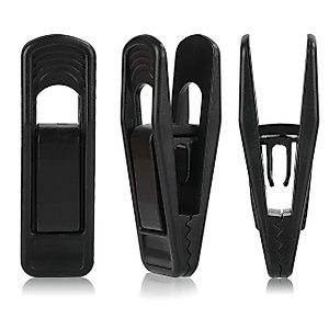 Tinfol Plastic Hanger Clips for Hangers, Pants Hanger Clips, Strong Pinch Grip Clips for Use with Slim-line Clothes Hangers, Finger Clips for Velvet Hangers (Black, 40PCS)
