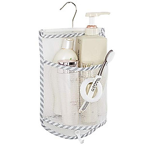 ALYER Small Hanging Mesh Shower Caddy,Series Toiletry and Bath Accessories Organizer (Stripe)
