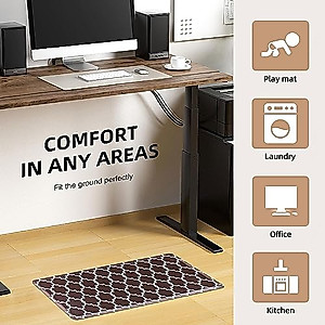 VRINO 3/4 Inch Thick Kitchen Mats ， Non Slip, Washable,Absorbent Kitchen Mat Cushioned Anti Fatigue Rug ， for House Sink Office,Red-17.3×29""