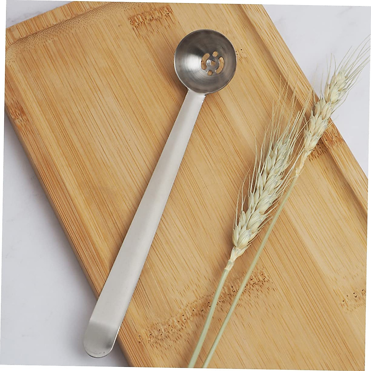 ULTECHNOVO 10 Pcs Pulp Strainer Spoon Pickle Jar Spoon Cooking Skimmers Olive Spoon Strainer Hot Pot Strainer Scoop Olive Slotted Spoon Cherry Serving Spoon Household Picker Stainless Steel