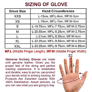 UNIVERSE ARCHERY Leather Archery Glove | Handmade Shooting Hunting Three Finger Gloves | Recurve Bow Archery Cow Hide Leather Gloves | Excellent Fitting