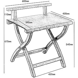 Guest Room Luggage Rack, Folding Suitcase Stand Luggage Rack Luggage Rack, Solid Wood Hotel Luggage Rack, Hotel Room Leather Rack, Folding Floor Household Clothes Rack (Color : Brown, Size : 60x45x67.