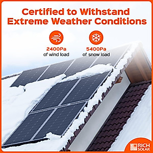 RICH SOLAR 200 Watt 12 Volt Monocrystalline Solar Panel 2 Pack of 9BB Cell 100W High Efficiency Solar Module Charge Battery for RV Trailer Camper Marine Off Grid