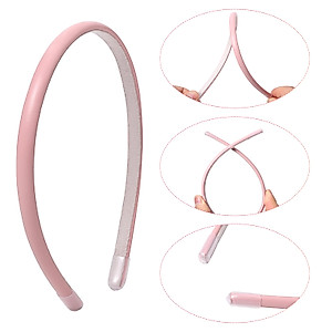 Fishdown Thin Headbands for Women Skinny Headbands for Girls Women Simple Solid Leather Headband Upgrade