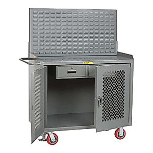 Little Giant MMP2D-2436-FL Mobile Bench Cabinet Without Center Shelf, Non-Slip Vinyl Top Surface, 24" Length, 36" Width