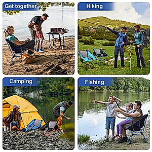 FBSPORT 2 Pack Portable Camping Chairs Lightweight Backpacking Chair Compact & Heavy Duty for Camp, Backpack, Hiking, Beach, Picnic, with Carry Bag