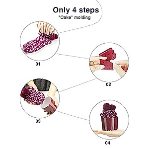 Yawcorp Stocking Stuffers for Women, Cozy Socks Fuzzy Socks for Women, Christmas Gifts Cupcake Socks Birthday Gifts for Mom Sister Wife, 3 Pairs (Blue, Pink, Yellow), One Size