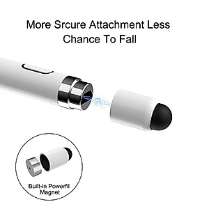 KECOW Replacement Magnetic Caps Active Stylus Pen, 2 Mesh Tip Caps (White)