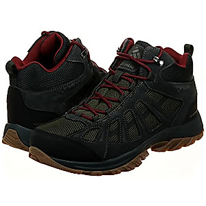 Columbia Men's Redmond III Mid Waterproof Hiking Shoe, Nori/Red Jasper, 13