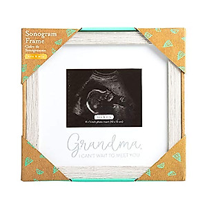 Kate & Milo Rustic Grandma Sonogram Picture Frame, Pregnancy Announcement, Ultrasound Baby Photo Frame, Gender-Neutral Baby Keepsake Frame, Tabletop And Wall Décor, 4x5 Photo Insert, Distressed Gray