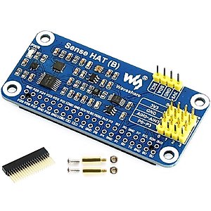 Sense HAT (B) for Raspberry Pi 4B/3B+/3B/2B/B+/A+/Zero/Zero W,Pi 40PIN GPIO Extension Header Onboard Gyroscope Accelerometer Magnetometer Barometer Temperature Humidity Multi Sensors I2C Interface