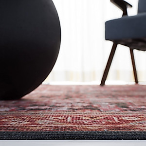 SAFAVIEH Tucson Collection Accent Rug - 4' x 6', Rust & Green, Persian Design, Non-Shedding Machine Washable & Slip Resistant Ideal for High Traffic Areas in Entryway, Living Room, Bedroom (TSN114P)