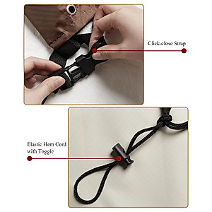 RosieLily Patio Chair Covers High Back Outdoor Chair Cover Waterproof Stackable Outdoor Bar Stool Cover Heavy Duty Patio Furniture Covers Outside, 1 Pack-Beige Brown 27.56"W x 36.22"D x 47.24"H