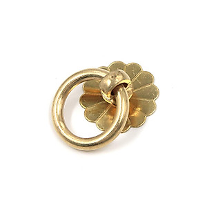 Geesatis 6 Pcs Brass Ring Pulls Handles Antique Pulls Cabinet Knobs Drawer pulls Closet Cupboard Door Decorative Handles