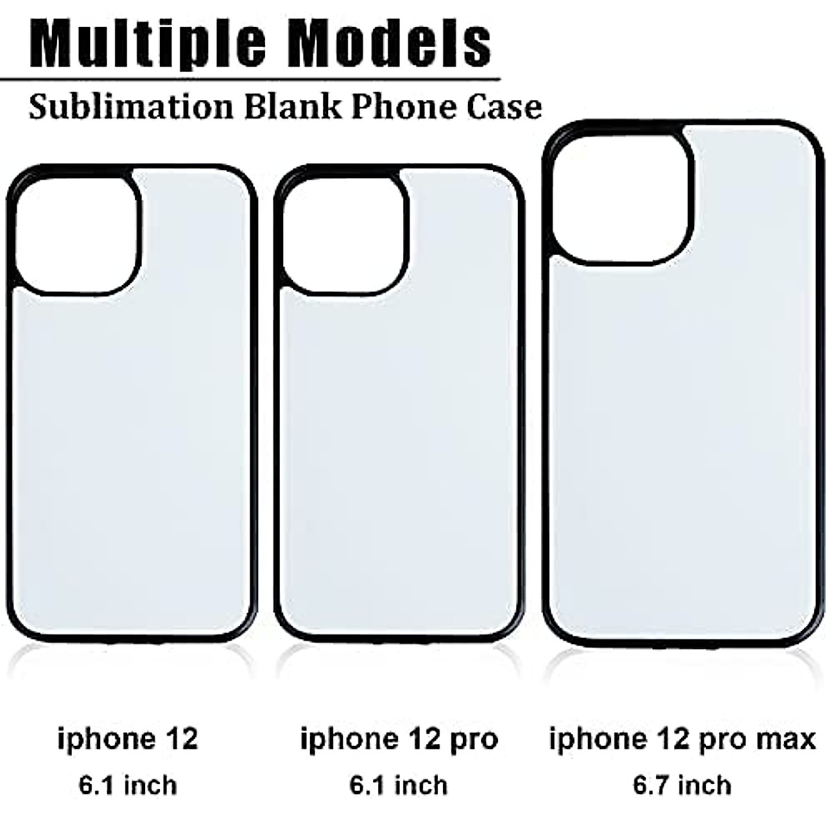 Konohan 6 Pieces Sublimation Blank Phone Case Cover Blank Printable Phone Case for DIY Customize Heat Press Rubber Protective Case(Compatible with iPhone 12 Pro Max)