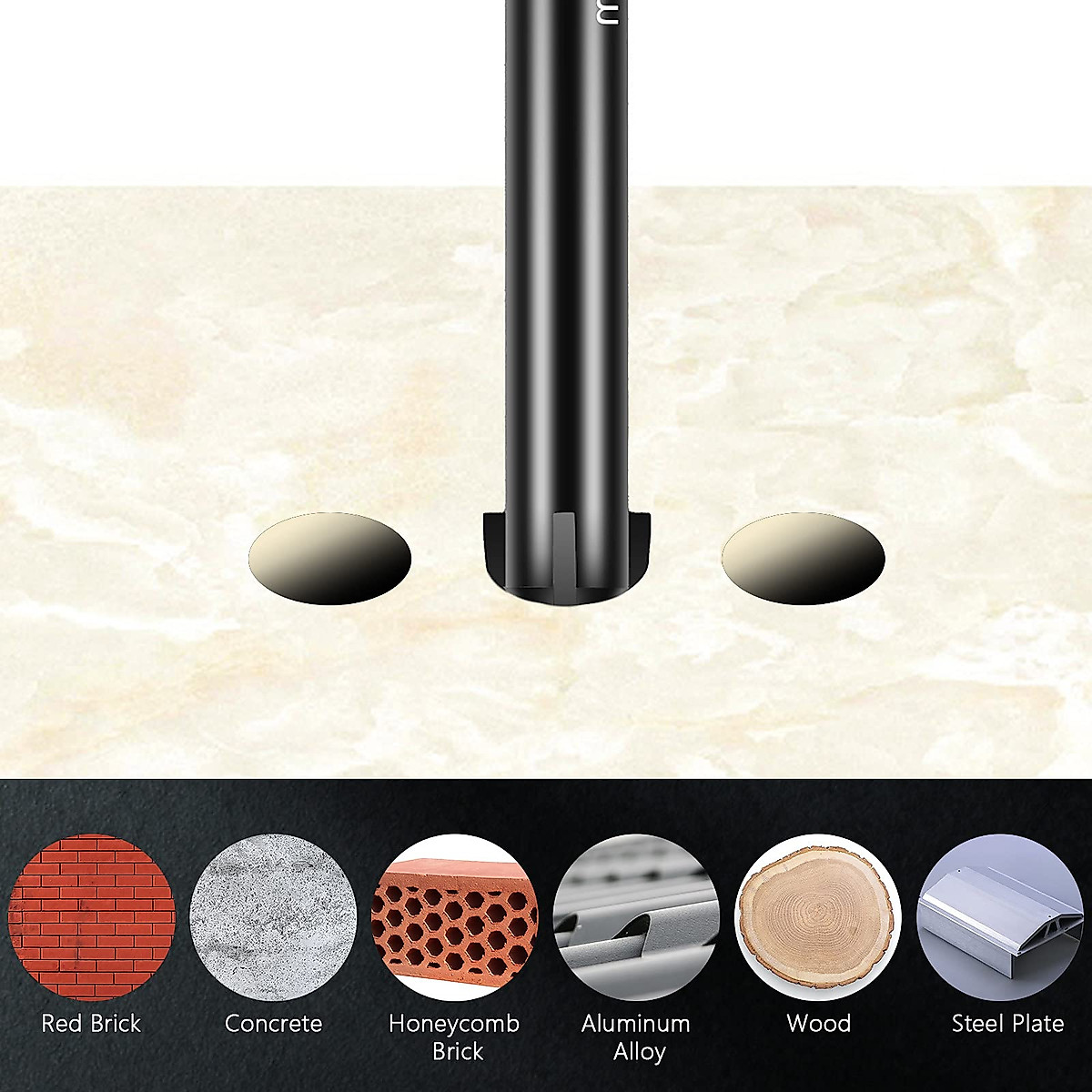 12 Pieces Glass Concrete Drill Bit Set Masonry Drill Bits for Brick, Tile, Plastic and Wood, Tungsten Carbide Tip for Wall Mirror and Ceramic Tile on Concrete and Brick Wall 3-12Mm (Black,3-12 Mm)