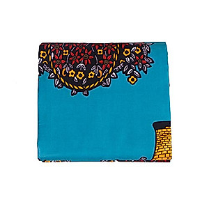 African Fabric 6 Yards Real Wax 100% Cotton Ankara Fabric for Party Dress 24FS1100