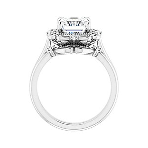 925 Sterling Silver 4 CT Emerald Cut VVS1 Colorless Moissanite Wedding Ring Set for Women Bridal Ring Set Handmade Moissanite Engagement Gifts Anniversary Promise Her Vintage Antique