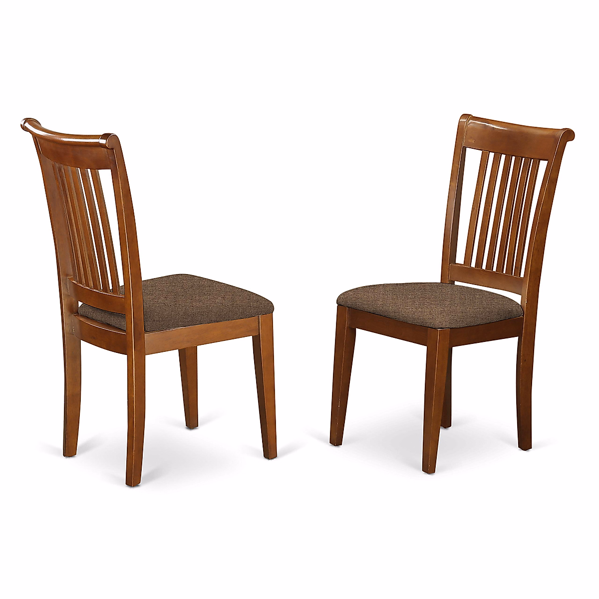 East West Furniture Dublin 5 Piece Dinette Set for 4 Includes a Round Room Table with Dropleaf and 4 Linen Fabric Upholstered Dining Chairs, 42x42 Inch, Saddle Brown