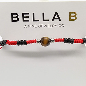 Tiger Eye Tiger Eye Protection Good Luck and Prosperity Red/Black Bracelet Pulsera Color Roja Y Negro De Ojo De Tigre Prosperidad Proteccion Buena Suerte