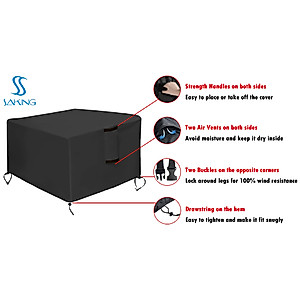 Saking Fire Pit Cover,50 inch Firepit Covers Square Gas Fireplace Fire Pit Table Cover for Propane Fire Pit- 50 X 50 X 25 inch